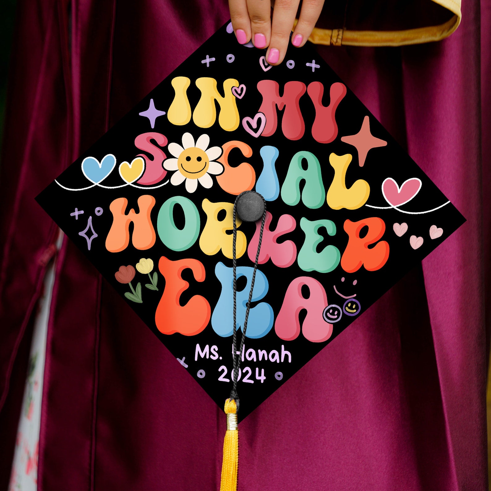 In My Social Worker Era Graduation Cap Topper, Custom Grad Cap ...