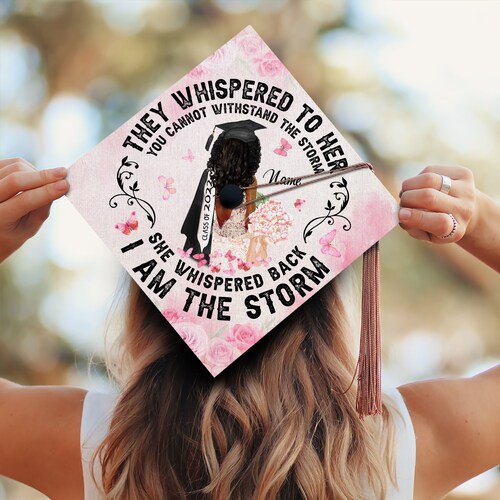 Powerful Strong Girl Graduation Cap Topper Black Queen Grad - Etsy