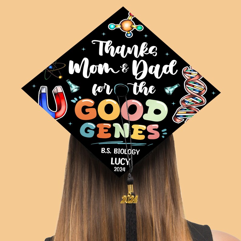 Personalized Biology Graduation Cap Topper, Custom Biology Major Grad ...