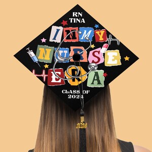 In My Nurse Era Graduation Cap Topper, Personalized RN Nursing Grad Cap ...