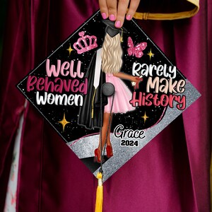 Personalized Feminist Graduation Cap Topper, Women's Power Grad Cap ...