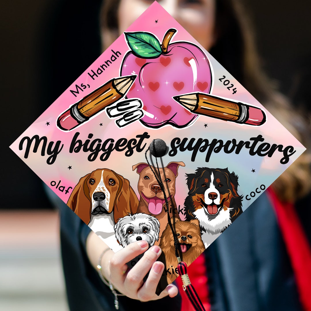Custom Graduation Cap Topper for Teacher Loves Pets, My Biggest ...
