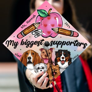 Custom Graduation Cap Topper for Teacher Loves Pets, My Biggest ...