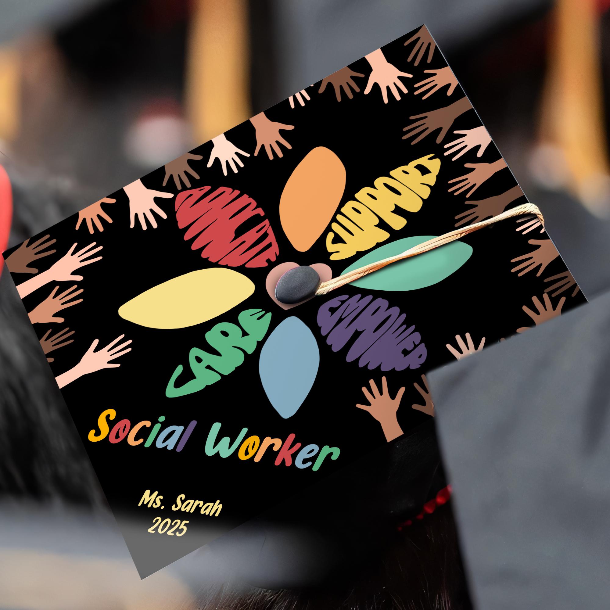 Personalized Social Worker Graduation Cap Topper, Customized Social ...