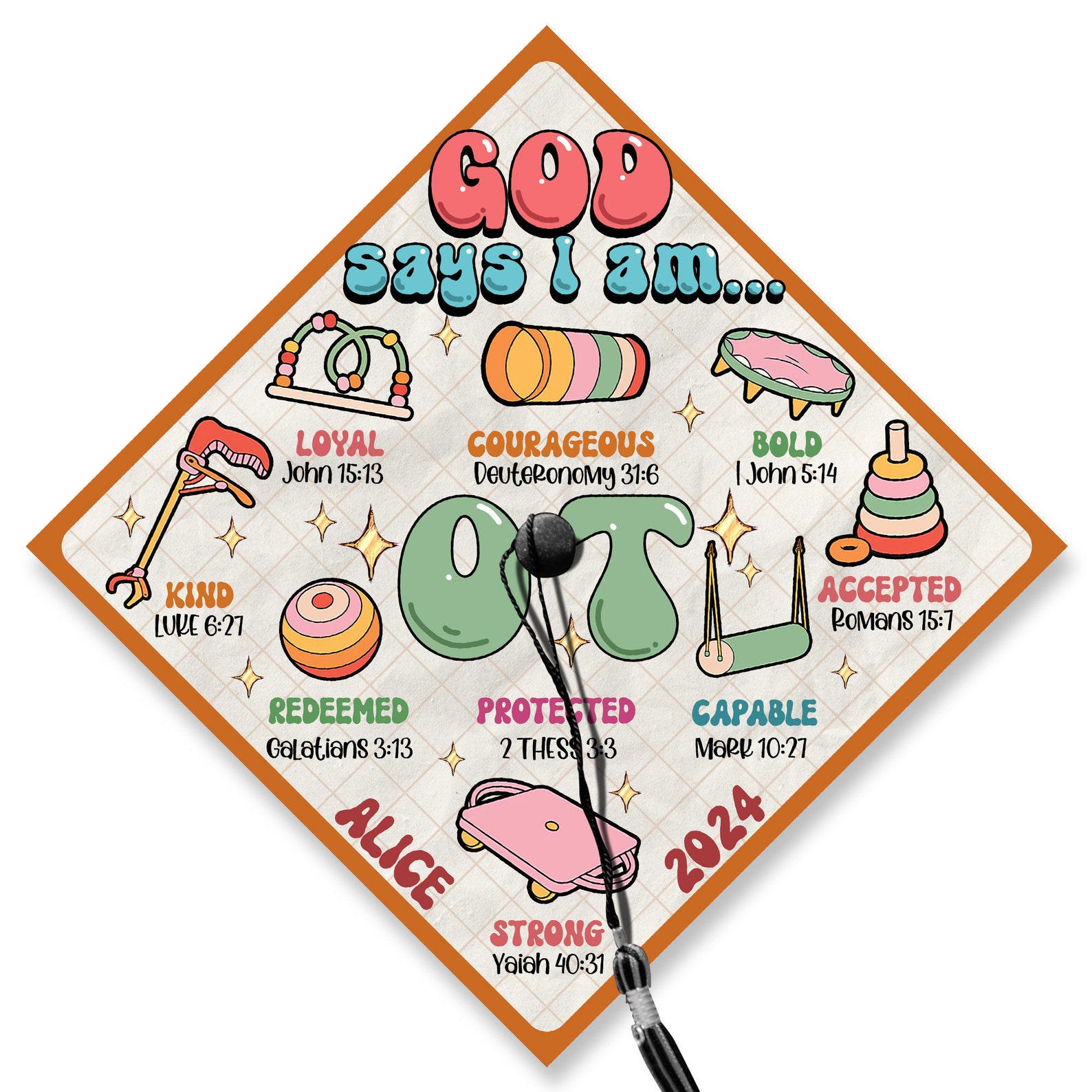 Personalized Occupational Therapy Grad Cap, OT Graduation Cap ...