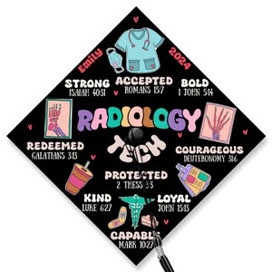 Radiology Tech Graduation Cap Topper, Personalized Rad Tech Grad Cap ...