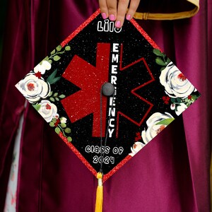 Personalized Emergency Nurse Graduation Cap, Emergency Graduation ...