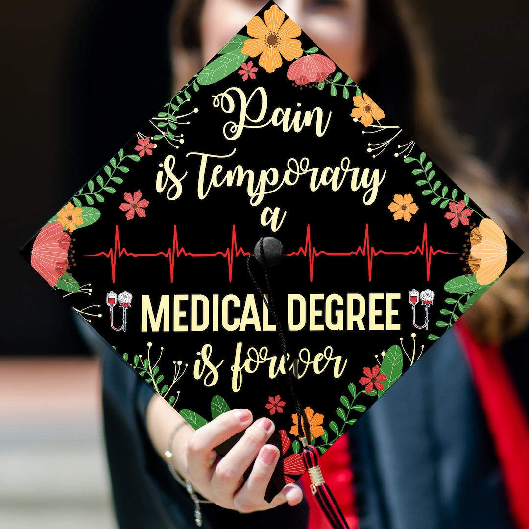 Medical Printed Graduation Cap Topper, Personalized Nursing Grad Cap ...