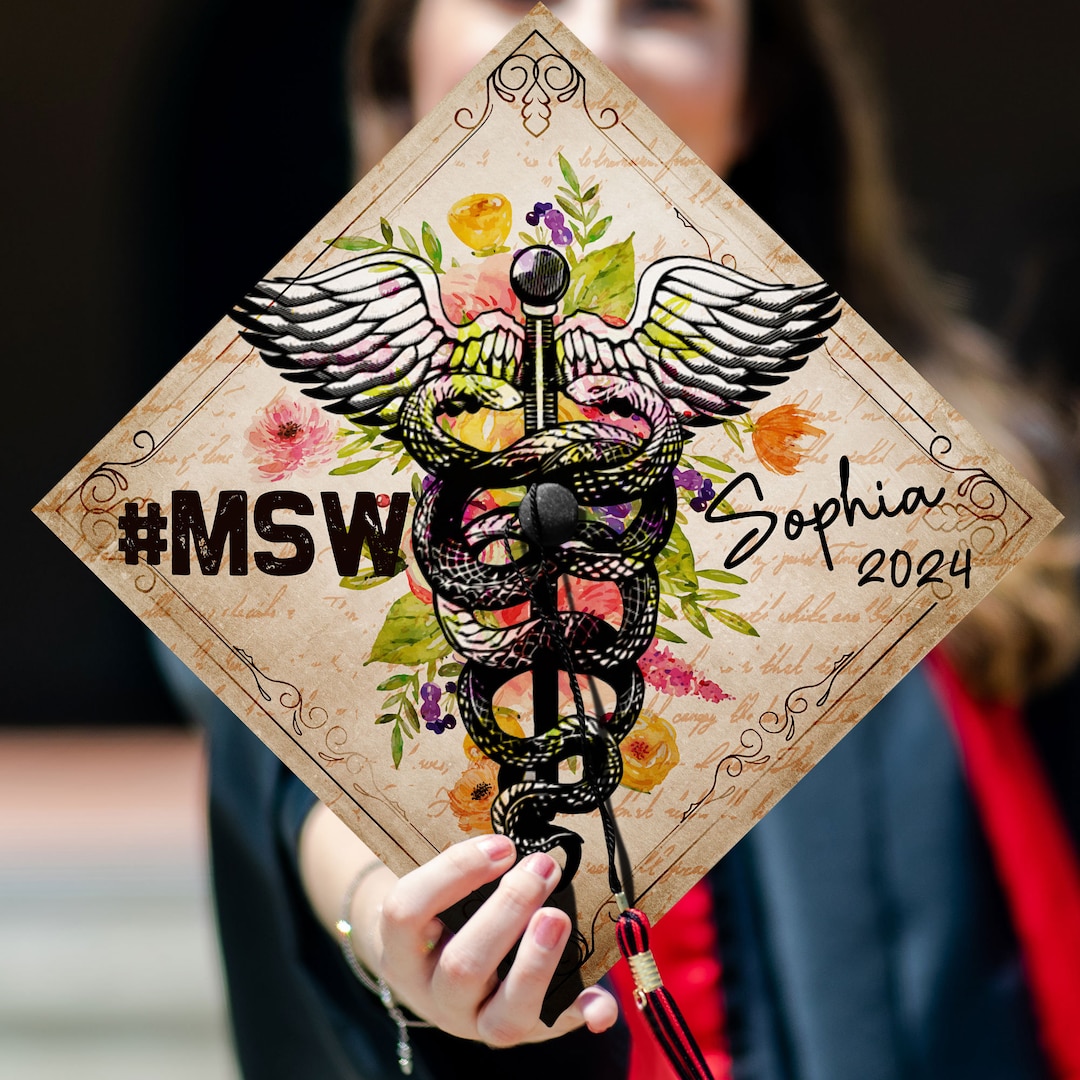 Custom Social Worker Graduation Cap Topper, Personalized Grad Cap ...