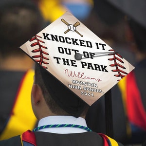 Knocked It Out of the Park Grad Cap, Custom High School Baseball Grad ...