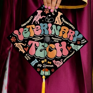 Customized Vet Assistant Graduation Cap Topper, Funny Pets Grad Cap ...
