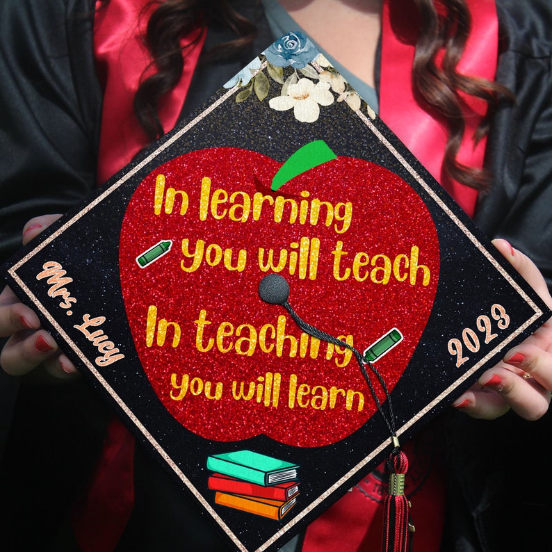 Personalized Teacher Graduation Cap Topper, Future Teacher Grad Cap ...