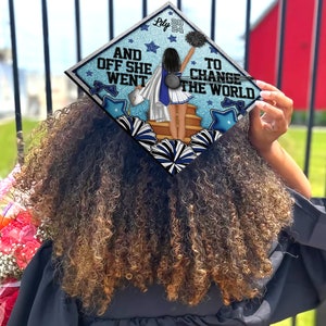 Custom Cheerleader Graduation Cap Topper, Cheerleader Grad Cap to ...