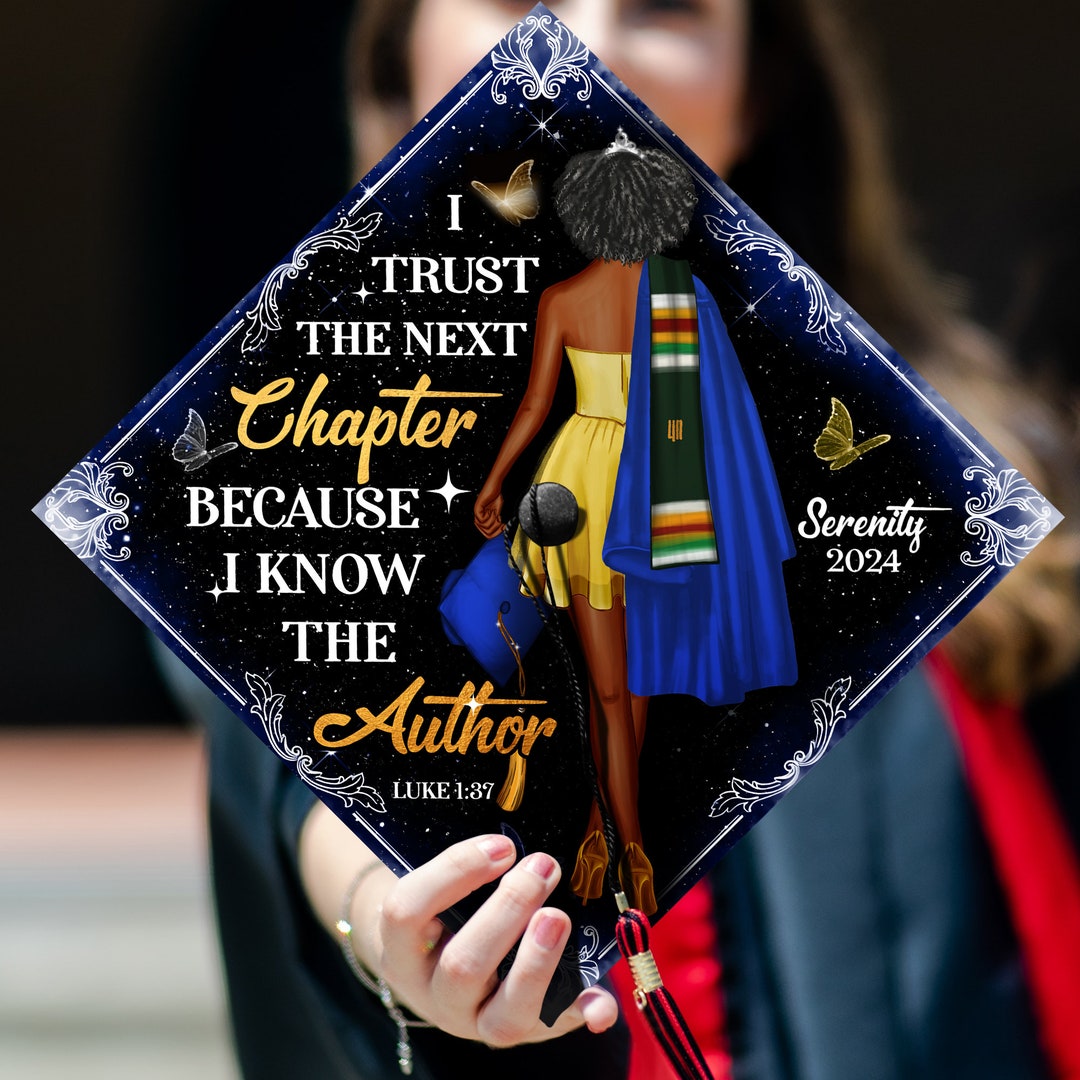 Personalized Religious Graduation Cap Topper With Verses, Black Queen ...
