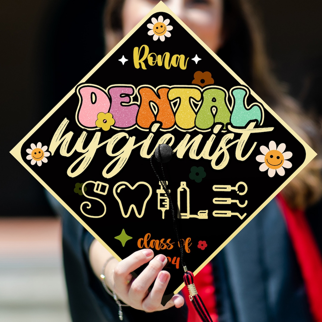 Personalized Dental Hygienist Graduation Cap, RDH Grad Cap Topper to ...