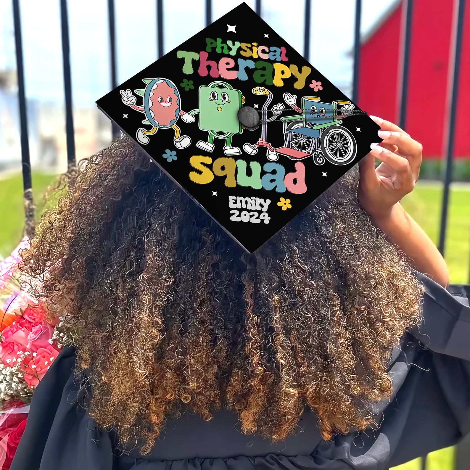 Physical Therapy Squad Grad Cap, Personalized Funny PT Graduation Cap ...