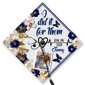 Personalized RN Nursing Grad Cap With Photo, Registered Nurse ...