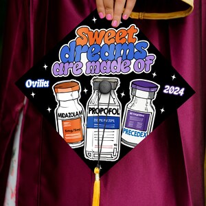 Customized ICU Nurse Graduation Cap Topper, Personalized RN Anesthesia ...
