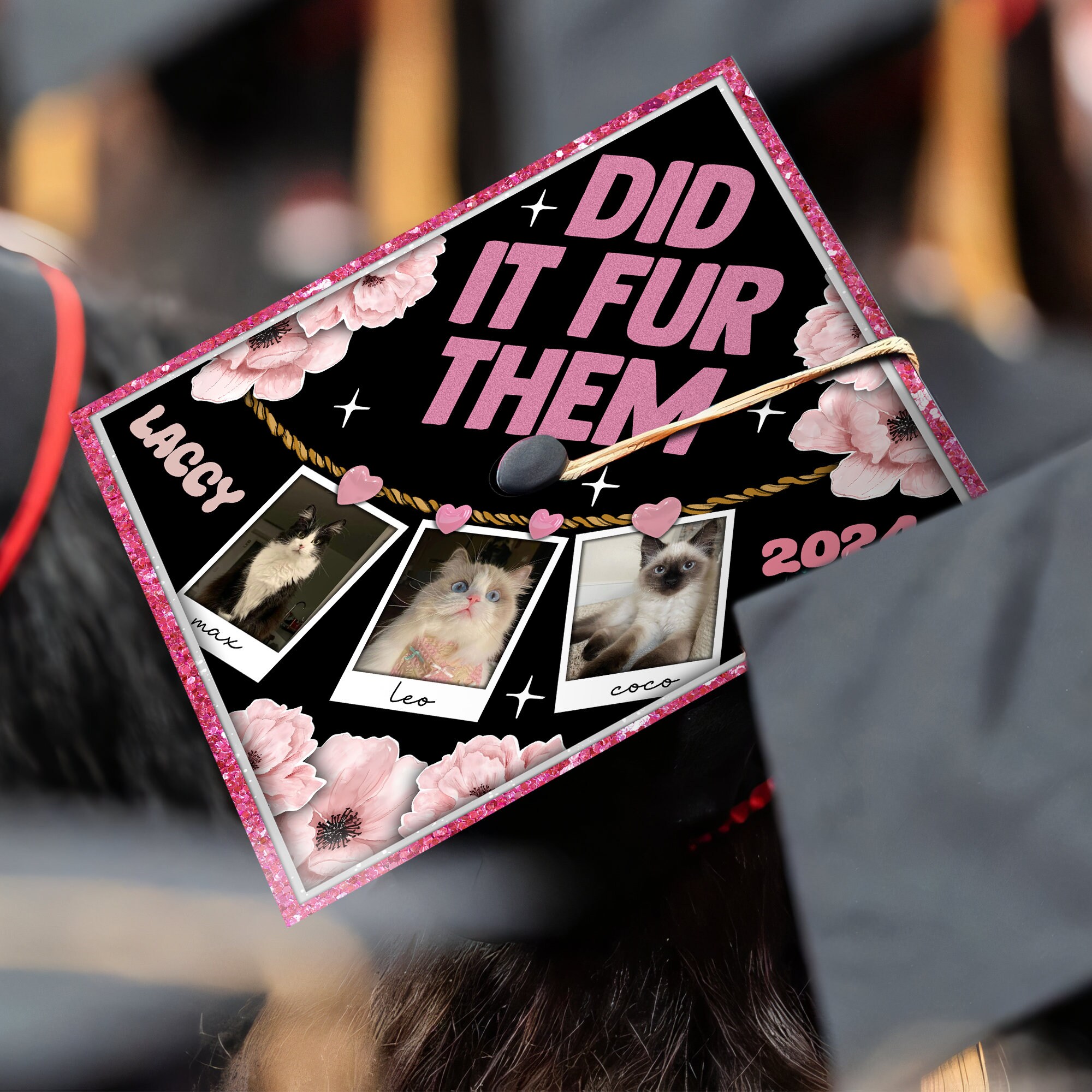 Pet Lover Custom Graduation Cap Topper, Did It Fur Them Printed Grad ...