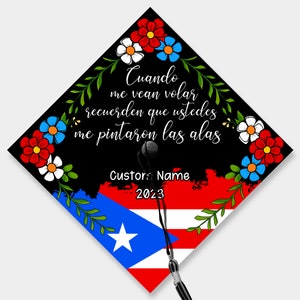 Personalized Latin Graduation Cap Topper, Puerto Rico Grad Cap to Honor ...