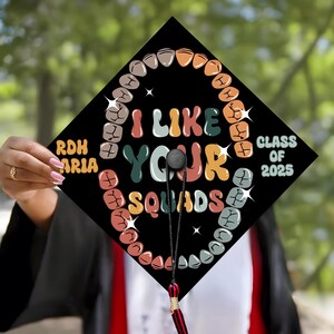 Funny Dental Hygienist Graduation Cap, Personalized RDH Grad Cap Topper ...