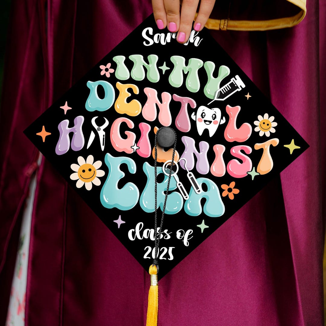 In My Dental Hygienist Era Graduation Cap, Custom RDH Grad Cap Topper ...