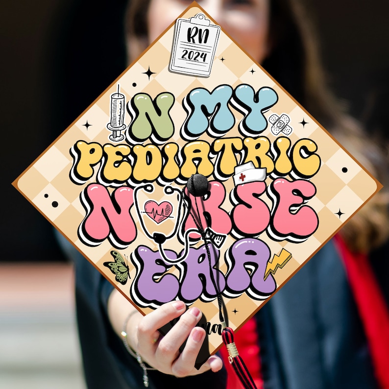 In My Pediatric Nurse Era Graduation Cap, Customized Ped Nurse Grad Cap ...