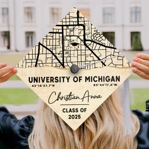 Personalized Campus Map Graduation Cap, Custom University Map Cap ...