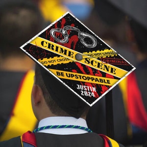 Personalized Crime Scene Grad Cap, Future Police Officer Graduation Cap ...