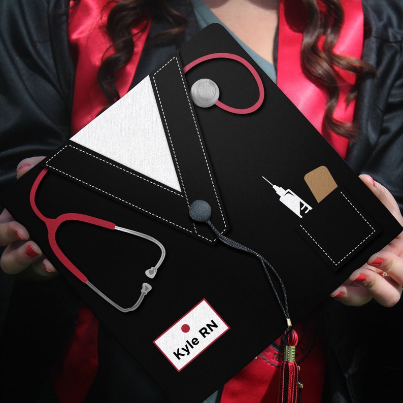 Scrub Top RN Uniform Graduation Cap Nursing Grad Cap Topper - Etsy