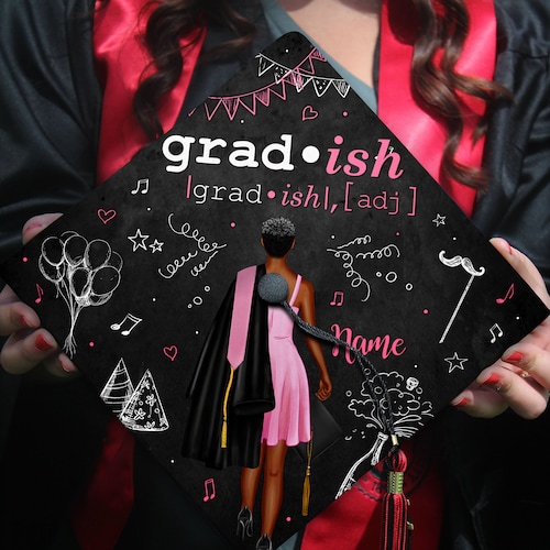 She Graduated Periodt Graduation Cap Topper Black Queen Grad - Etsy