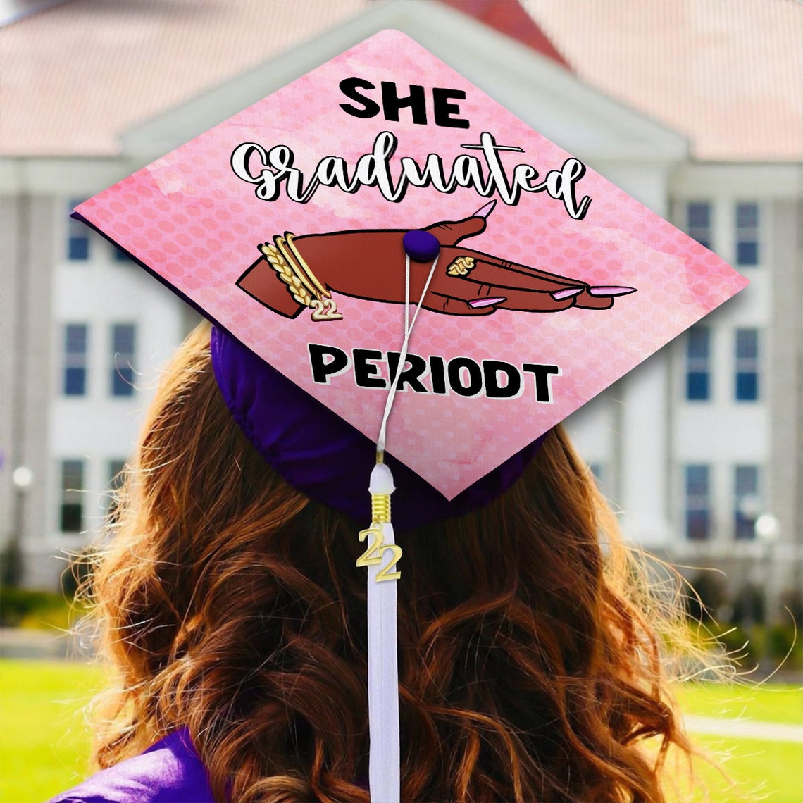 She Graduated Periodt Graduation Cap Topper Black Queen Grad - Etsy