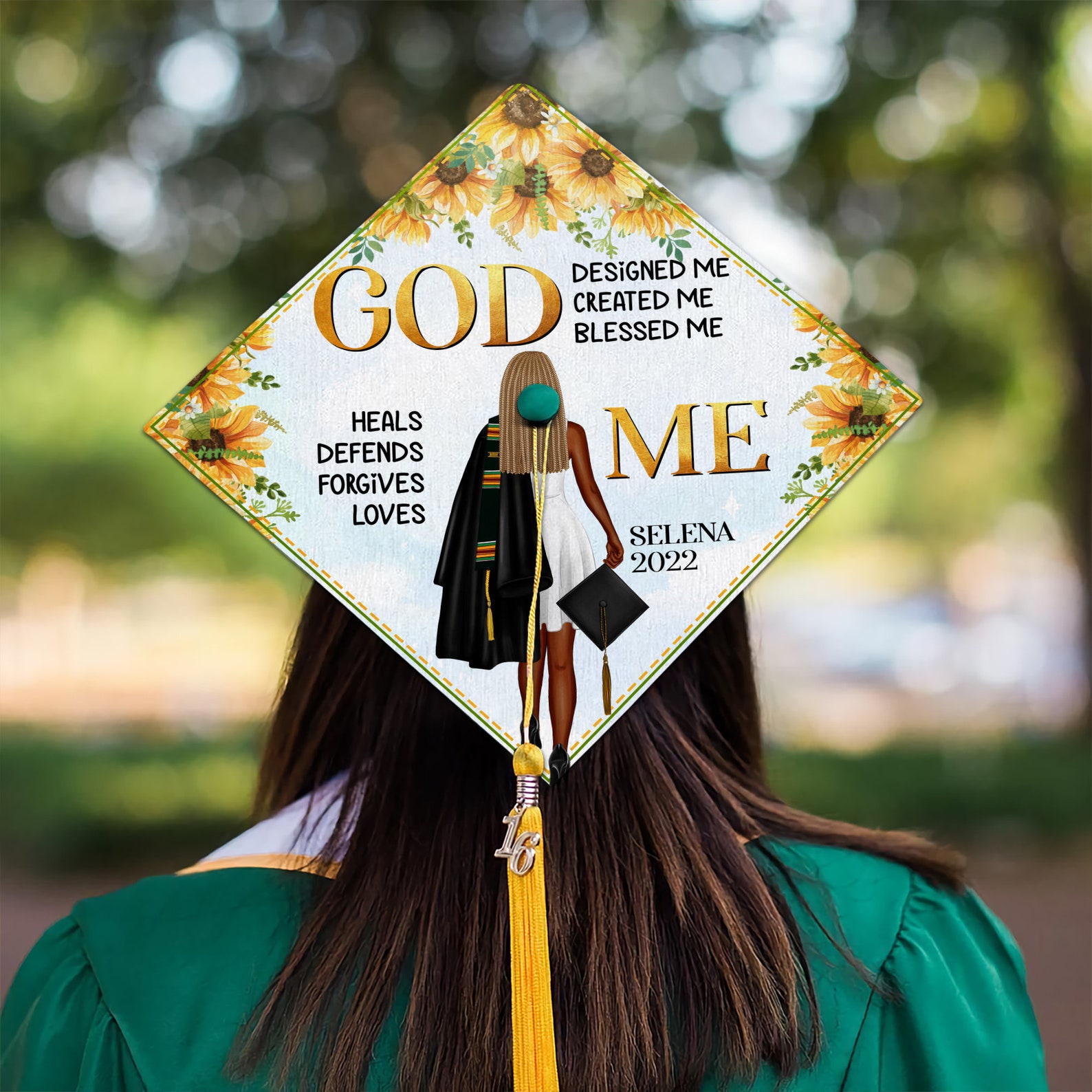 God Designed Created Blesses Me Black Queen Grad Cap Topper - Etsy