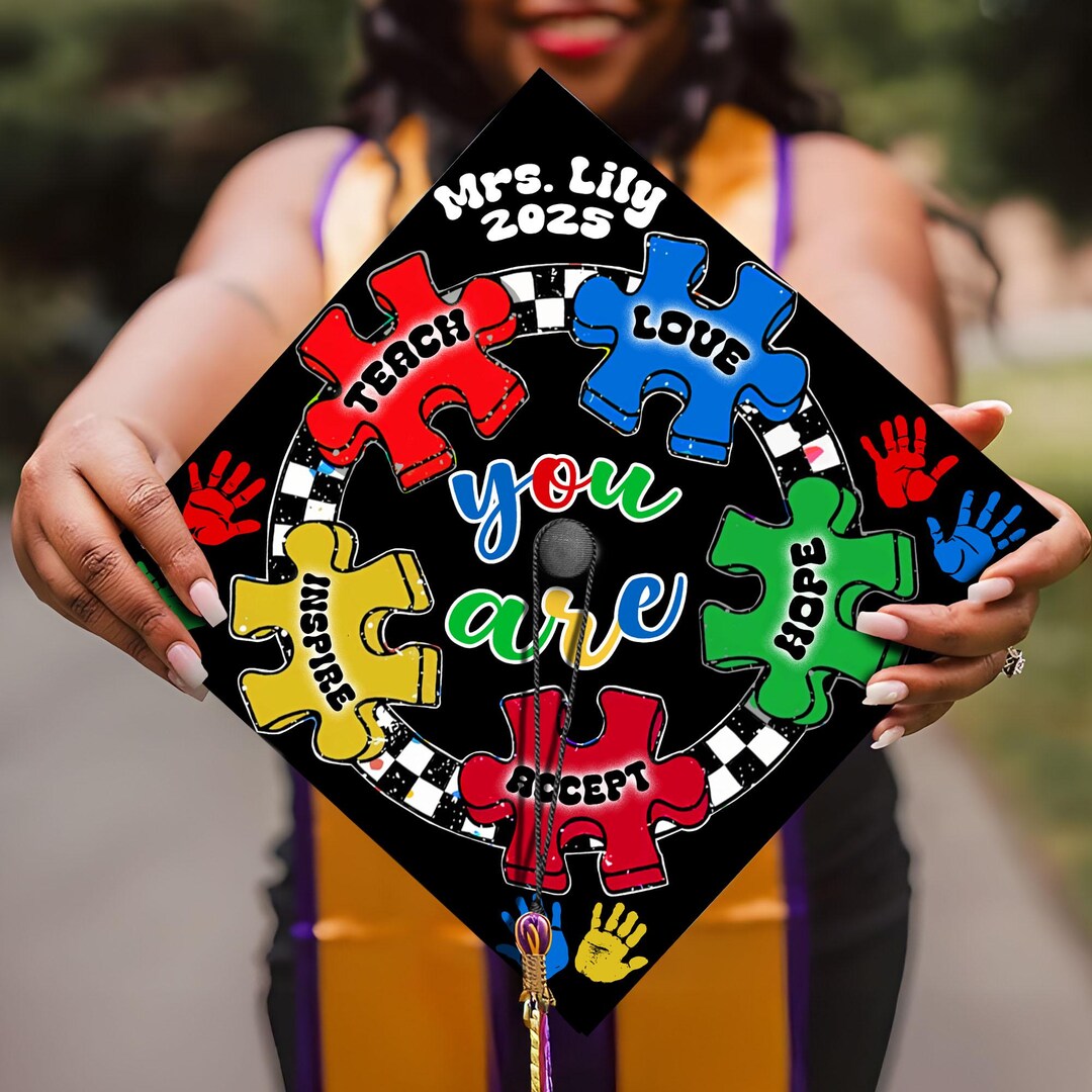Custom Special Teacher Graduation Cap Topper, Personalized Autism ...
