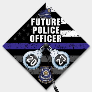 Future Police Officer Grad Cap Topper, Personalized Graduation ...