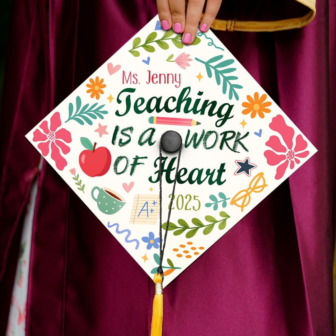Personalized Teacher Grad Cap Topper, Custom Future Teacher Graduation ...