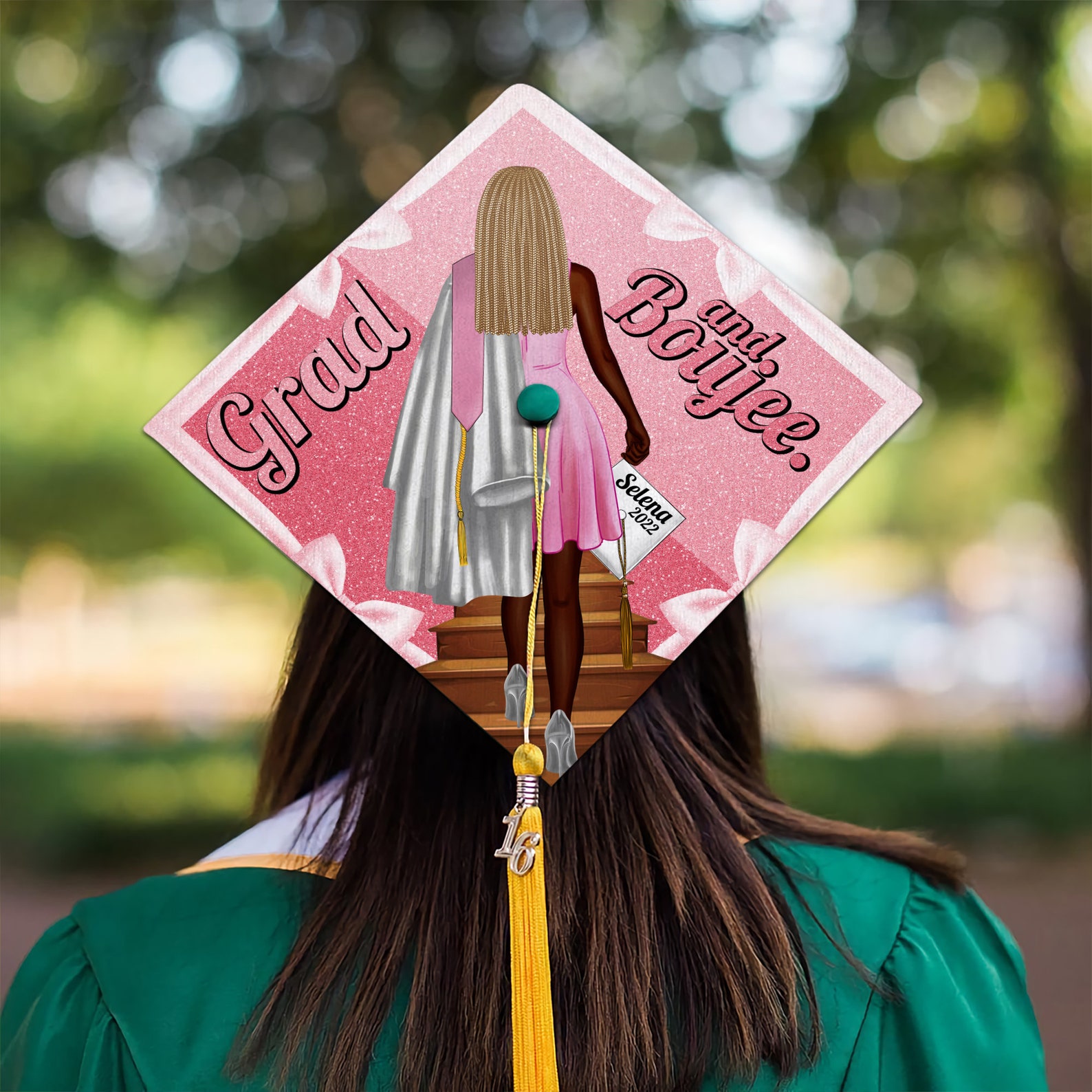 Grad and Boujee Personalized Graduation Cap Black Queen Grad | Etsy