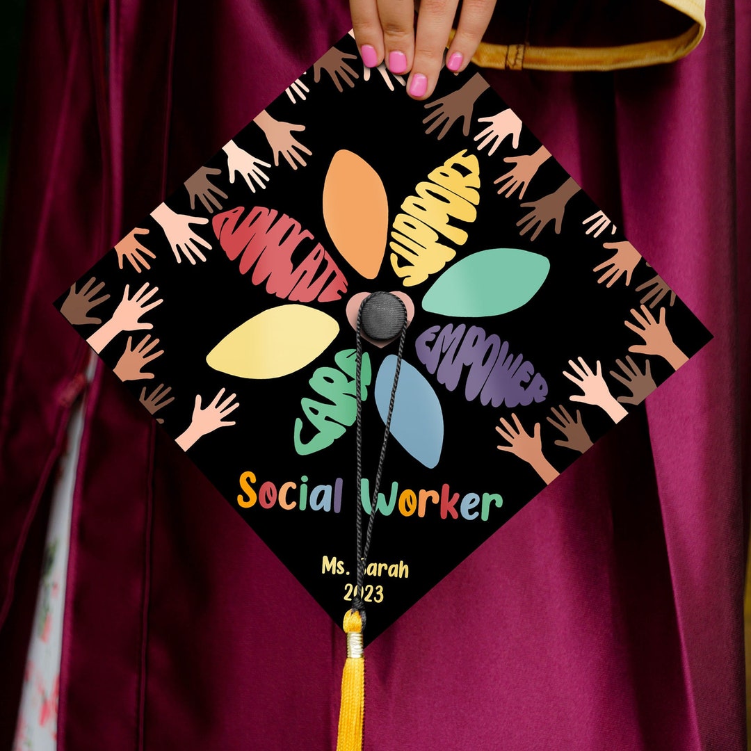 Personalized Social Worker Graduation Cap Topper, Customized Social ...