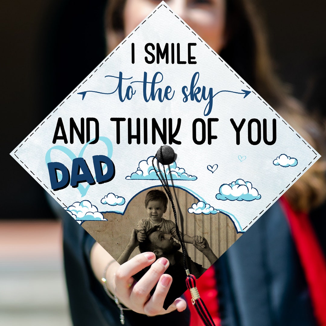 Personalized Memorial Printed Photo Grad Cap Topper, Lost Family Member ...