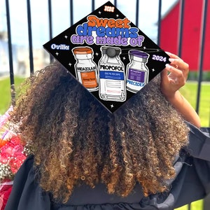 Customized ICU Nurse Graduation Cap Topper, Personalized RN Anesthesia ...