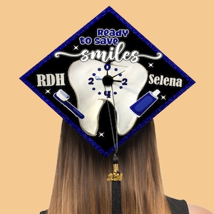 Personalized Dental Hygienist Graduation Cap, Custom RDH Grad Cap ...