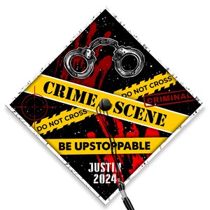 Personalized Crime Scene Grad Cap, Future Police Officer Graduation Cap ...