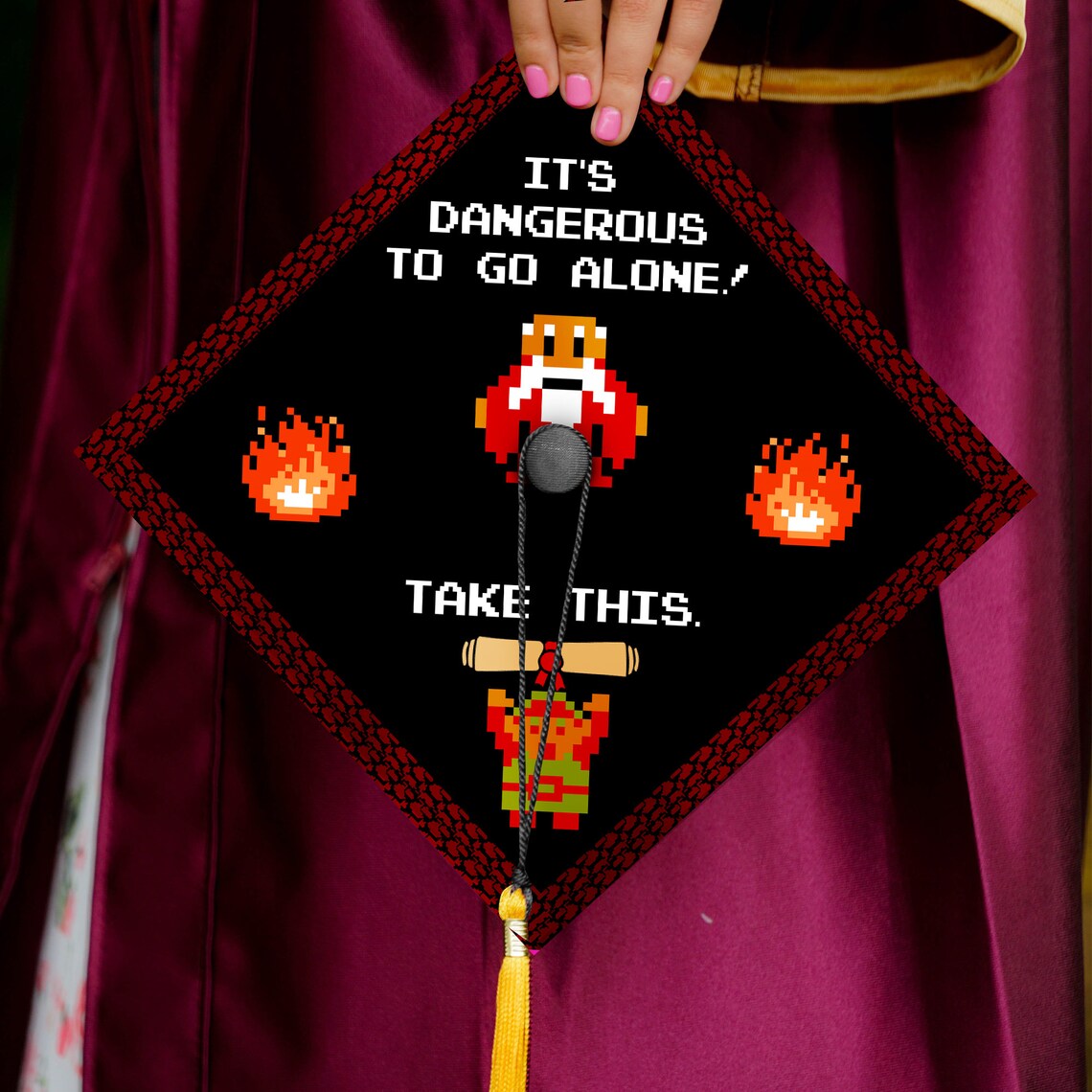 Legend of Zelda Printed Graduation Cap Topper Funny Grad Cap - Etsy