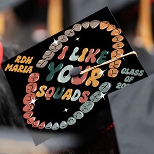 Funny Dental Hygienist Graduation Cap, Personalized RDH Grad Cap Topper ...