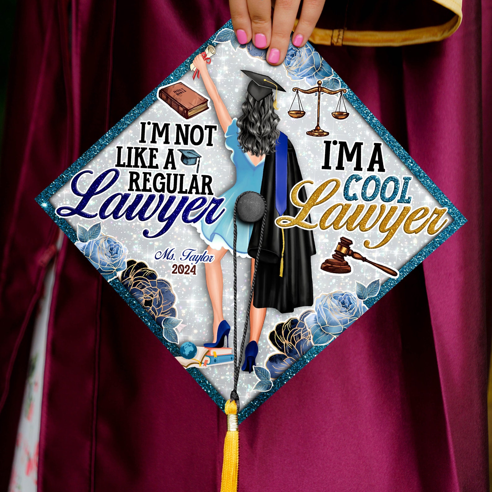 Future Lawyer Graduation Cap Topper, Custom Graduation Cap Decoration ...