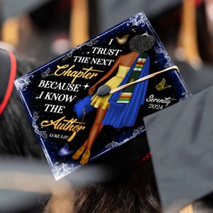 Personalized Religious Graduation Cap Topper With Verses, Black Queen ...