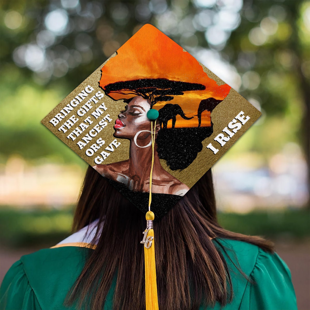 African Queen I Rise Graduation Cap Topper, Black Queen Grad Cap Topper ...
