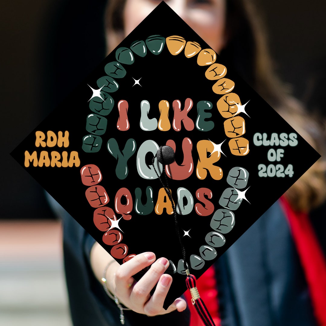 Funny Dental Hygienist Graduation Cap, Personalized RDH Grad Cap Topper ...