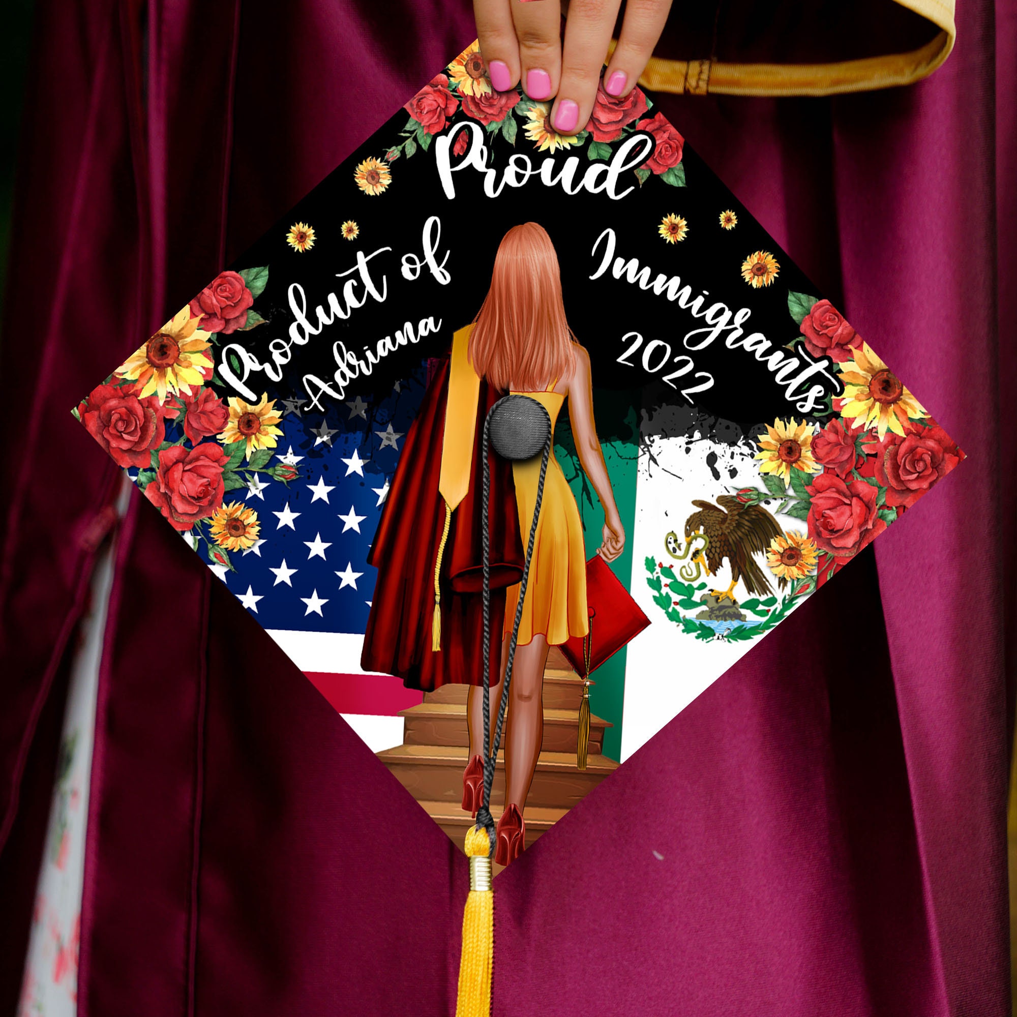 Proud Product of Immigrants Printed Grad Cap Topper Mexican - Etsy
