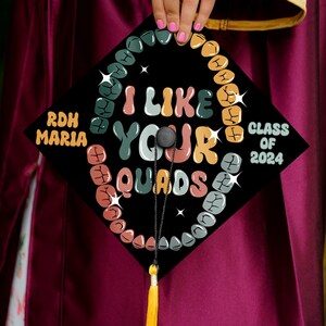 Funny Dental Hygienist Graduation Cap, Personalized RDH Grad Cap Topper ...